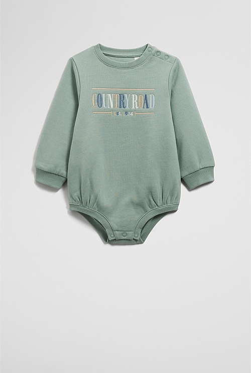 Fern Organically Grown Cotton Logo Oversized Long Sleeve Bodysuit ...