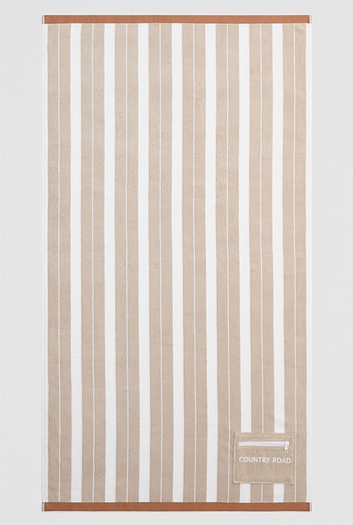 Toffee Kyla Australian Cotton Pocket Beach Towel - Home | Outlet