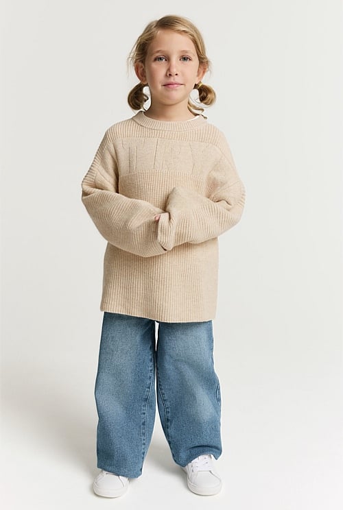 Oatmeal Logo Intarsia Knit - Knitwear | Outlet