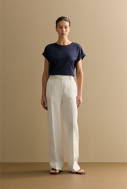 Night Sky Pima Cotton Cuff Sleeve T-shirt - T-Shirts & Tops | Outlet