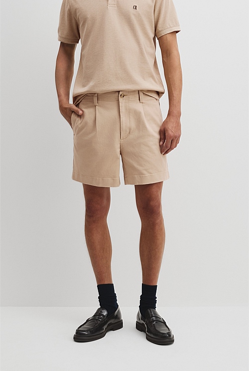 Sand Relaxed Twill Short - Shorts | Outlet