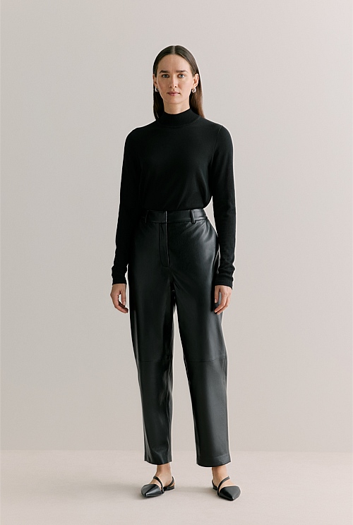 Black Soft Seam Detail Pant - Pants | Outlet