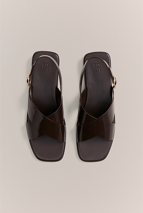 Chocolate Ingrid Cross Strap Sandal - Shoes | Outlet