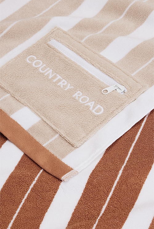 Toffee Kyla Australian Cotton Small Pocket Beach Towel - Home | Outlet