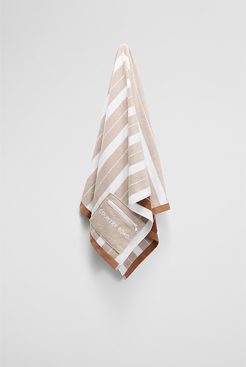 Toffee Kyla Australian Cotton Small Pocket Beach Towel - Home | Outlet